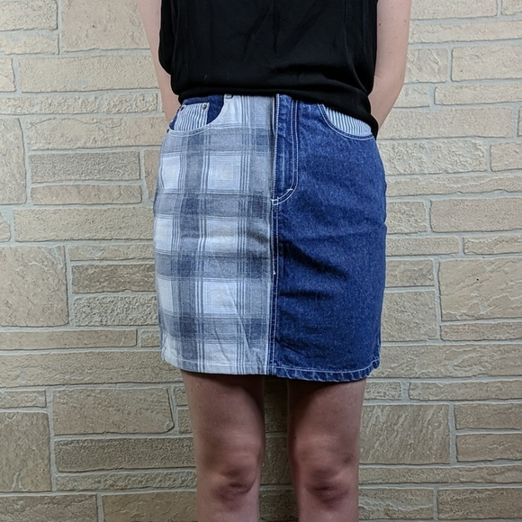 Neutral Zone | Skirts | Nwt Patchwork Denim Skirt Vtg Mini | Poshmark